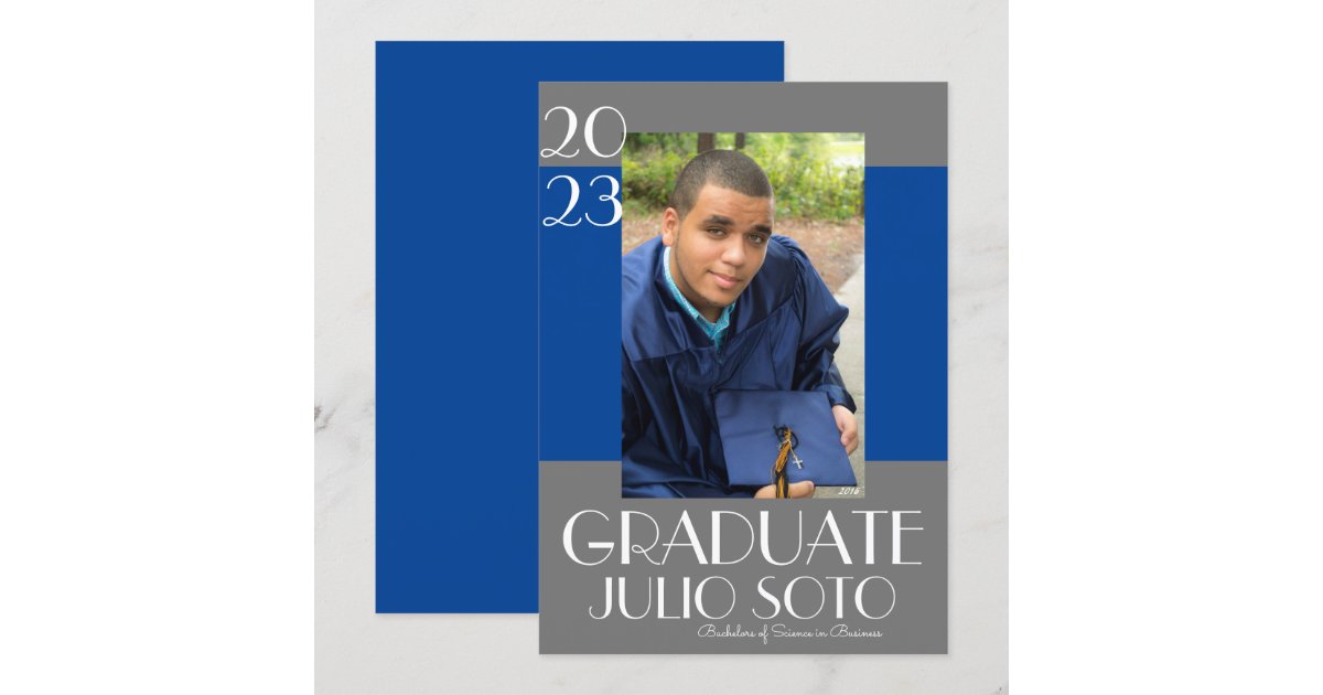 Modern Graduation Typography 2023 Photo Invitation | Zazzle