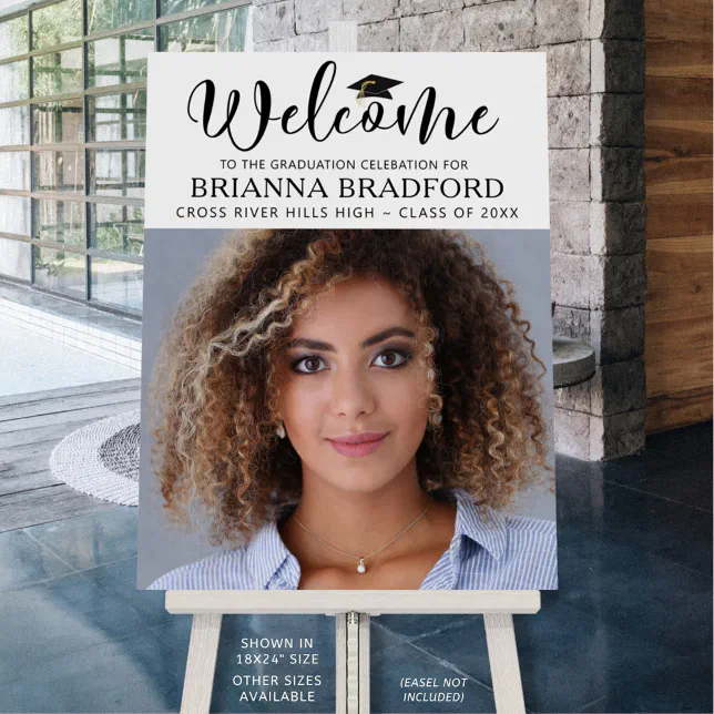 Modern Graduation Welcome Photo Script Foam Board | Zazzle