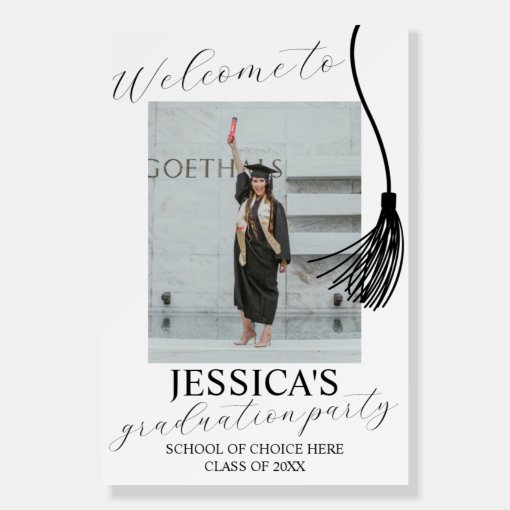 Modern Graduation Welcome Sign with a Photo | Zazzle