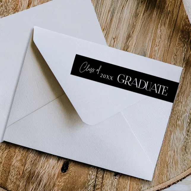 Modern Graduation Wraparound Return Address Label | Zazzle