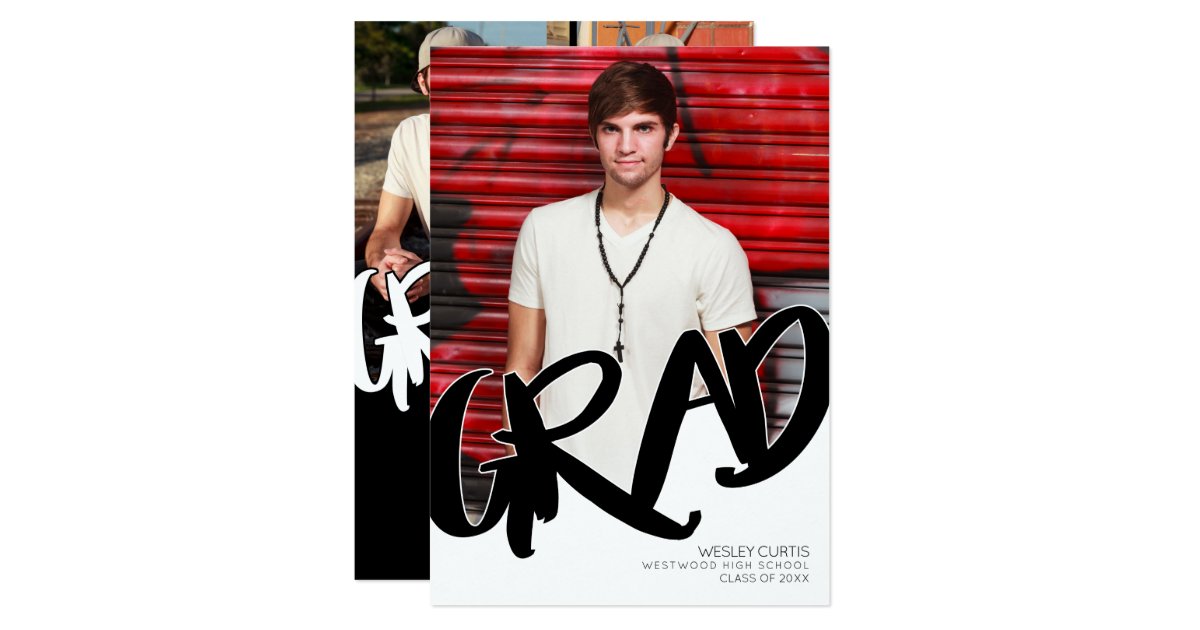Modern Graffiti Graduation Announcements | Zazzle.com