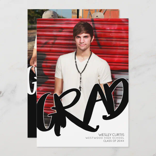 Modern Graffiti Graduation Announcements | Zazzle