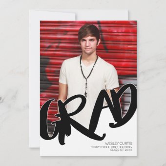 Modern Graffiti Graduation Announcements | Zazzle