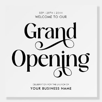 Modern Grand Opening Business Event Welcome Sign | Zazzle