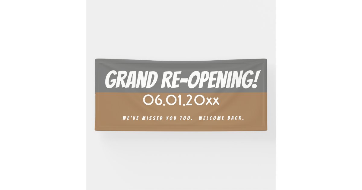 Modern Grand Reopening Business Banner | Zazzle