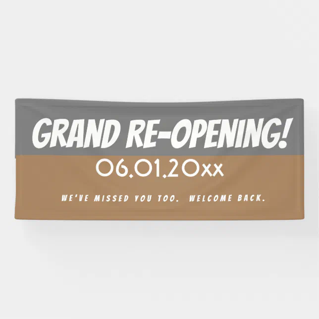 Modern Grand Reopening Business Banner | Zazzle