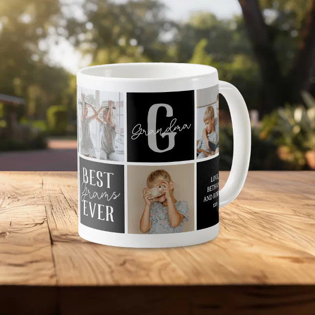 Modern Grandma Photo Collage Coffee Mug | Zazzle