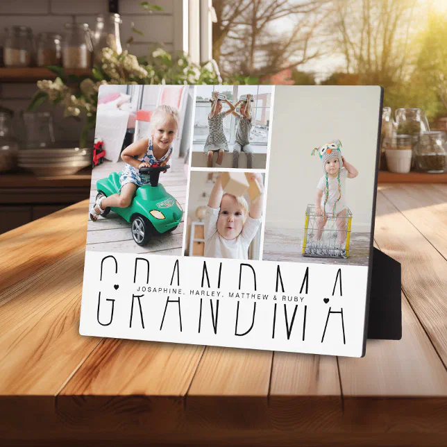 Modern Grandma Photo Collage Plaque | Zazzle
