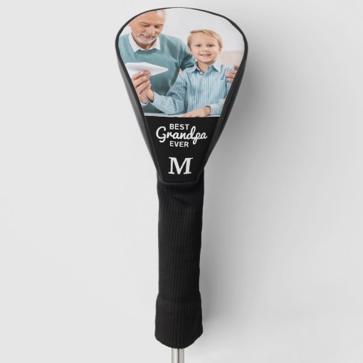 Modern Grandpa Personalized Monogram & Photo Golf Head Cover | Zazzle