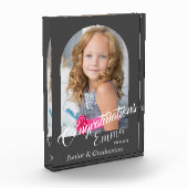 Modern Gray Congratulations JK Grad Announcement Photo Block | Zazzle