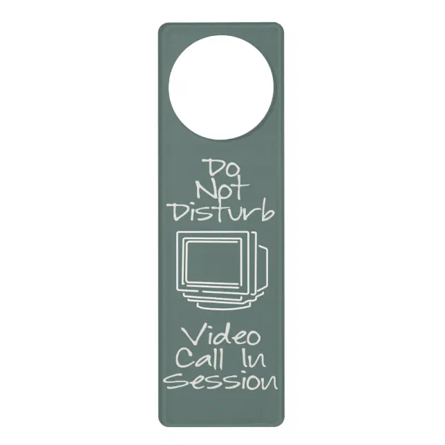 Modern Gray Do Not Disturb Video Call Door Hanger | Zazzle