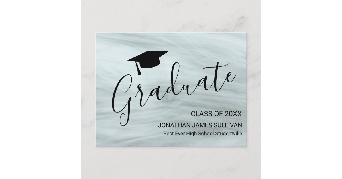Modern Gray Graduation Announcement Postcard | Zazzle.com