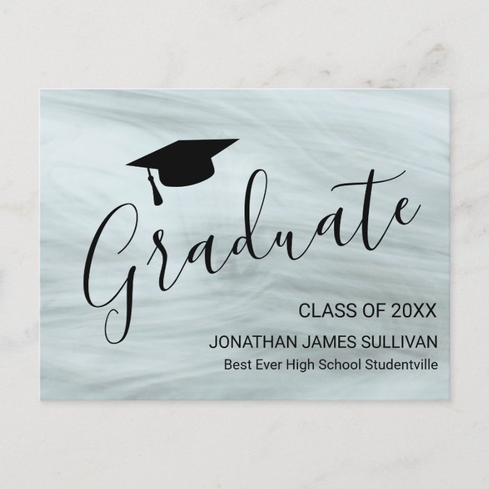 Modern Gray Graduation Announcement Postcard | Zazzle.com