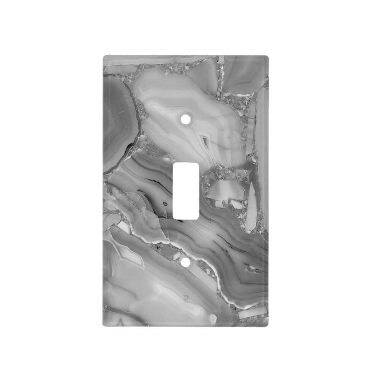 Modern Gray White Faux Marble Light Switch Cover | Zazzle