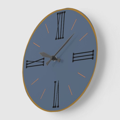 Modern Gray with Gold Trim Acrylic Wall Clock | Zazzle