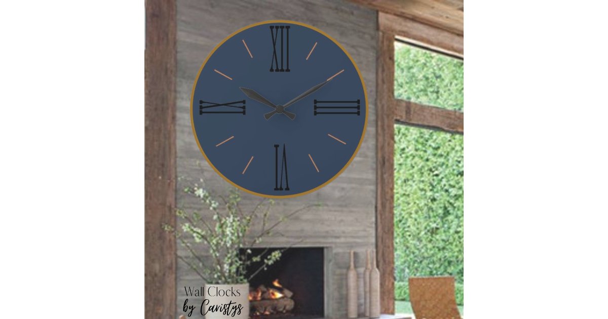 Modern Gray with Gold Trim Acrylic Wall Clock | Zazzle