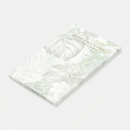 Modern Green and White Palm Leaves Post-it Notes | Zazzle