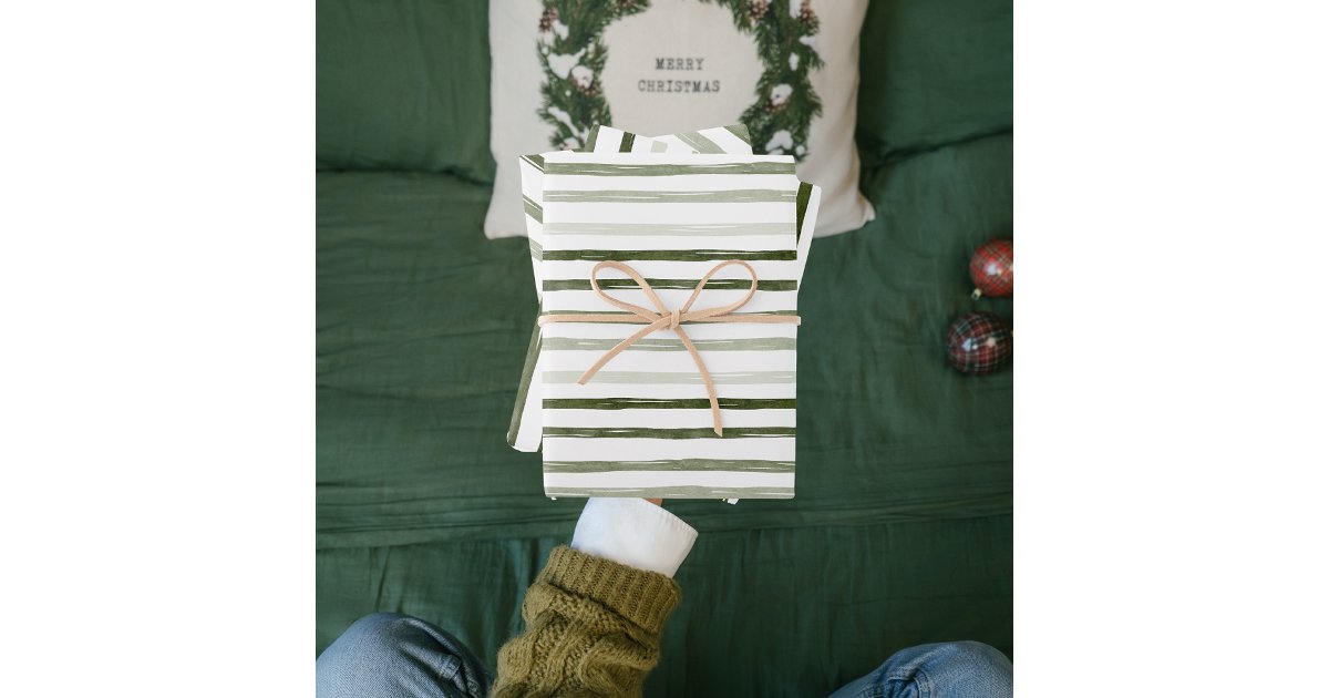 Modern Green Christmas Pattern Wrapping Paper Sheets | Zazzle