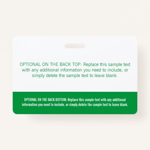 Modern Green Color Block Photo Name Tag Badge | Zazzle