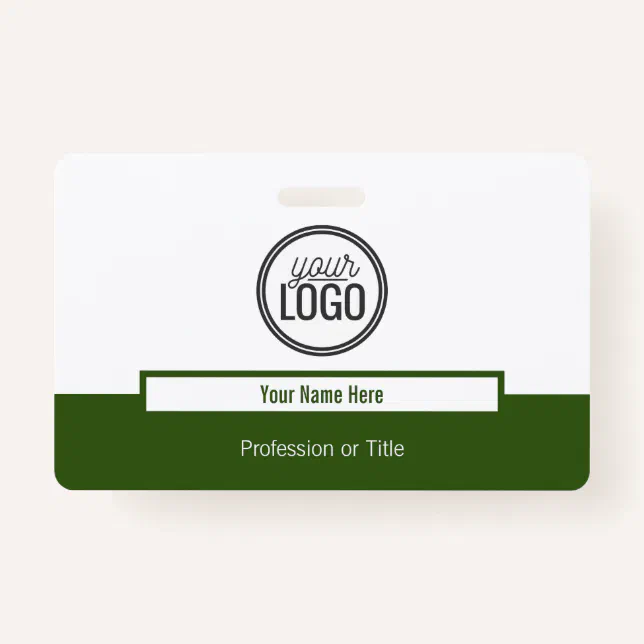 Modern Green Color Block Professional Name Tag Badge | Zazzle