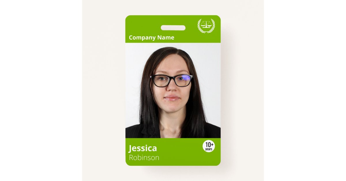 Modern Green Computer Tech Custom Print Employee Badge | Zazzle