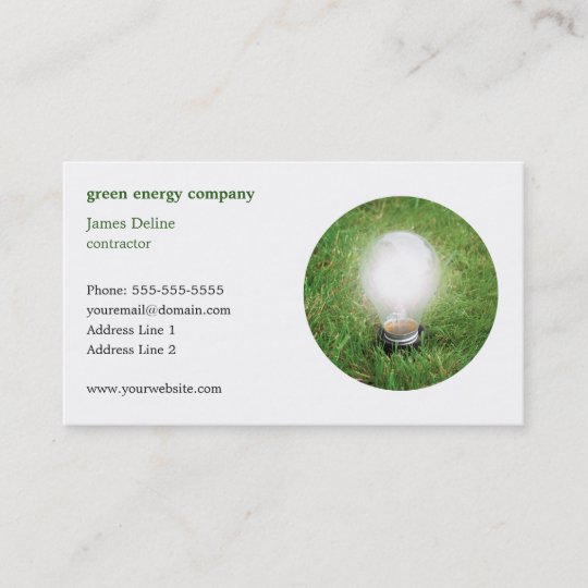 Modern Green Energy Business Card Template | Zazzle.com