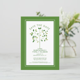 Modern Green Family Reunion Tree Save The Date | Zazzle