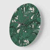 Modern Green foliage plant Botanical design Large Clock | Zazzle