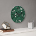 Modern Green foliage plant Botanical design Large Clock | Zazzle