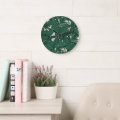 Modern Green foliage plant Botanical design Large Clock | Zazzle