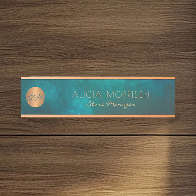 Modern green gold office room department name door sign | Zazzle