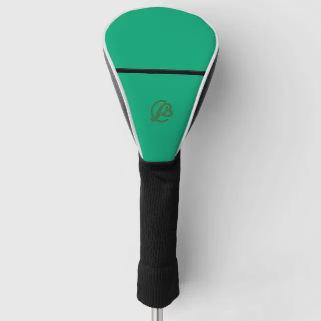 Modern Green Golf Club Headcover with Monogram | Zazzle