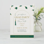 Modern Green Graduation Invitation | Customizable | Zazzle