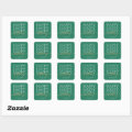Modern green Happy Birthday Square Sticker | Zazzle
