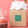 Modern green Happy Birthday Square Sticker | Zazzle