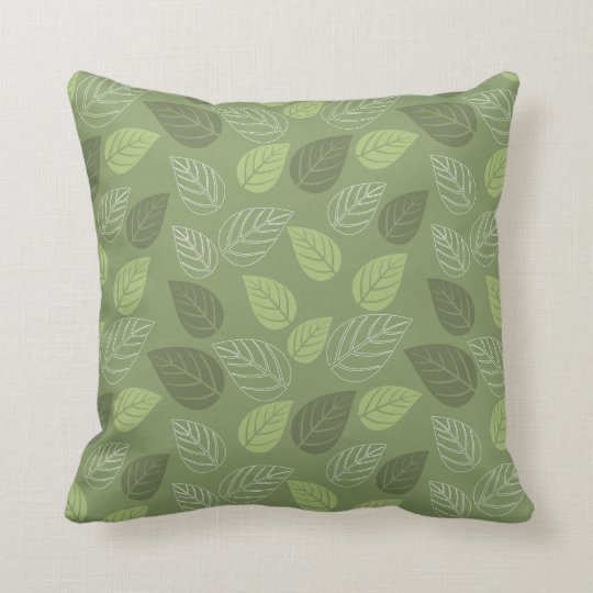 Modern Green Leaf Decorative Throw Pillow | Zazzle.com