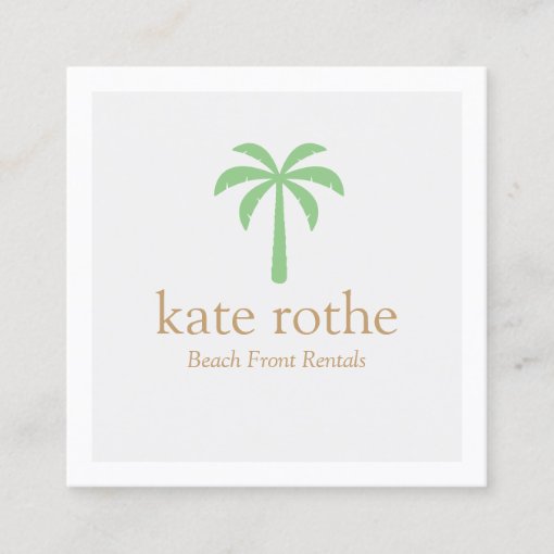 Modern Green Palm Tree Calling Card | Zazzle