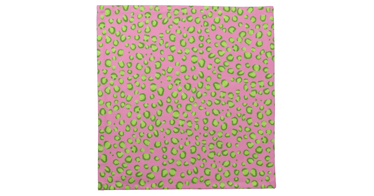 Modern Green Pink Leopard Pattern Animal Print Cloth Napkin | Zazzle