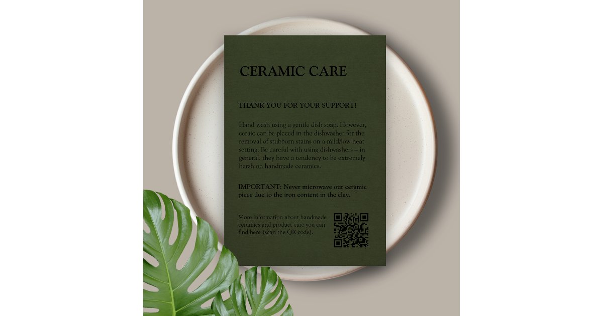Modern Green Product Care Card | Zazzle