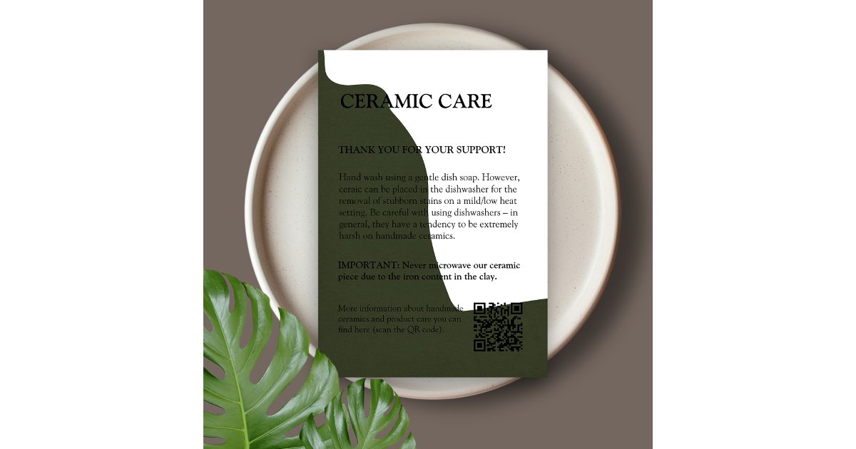 Modern Green Product Care Card | Zazzle
