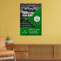 Modern Green Promotional Gym Photo Fitness Poster | Zazzle