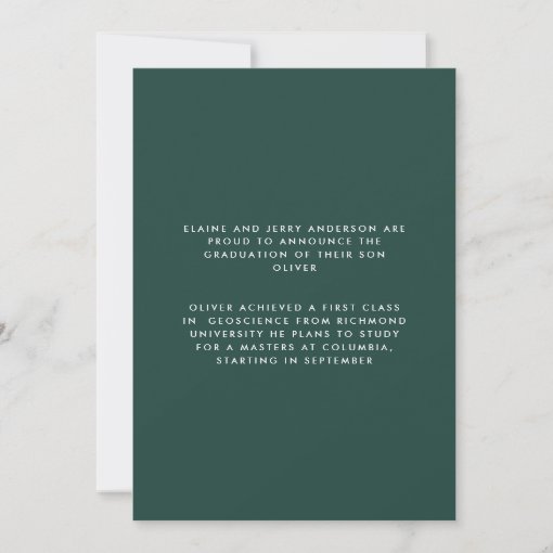 Modern green script photo stylish graduation invit invitation | Zazzle