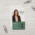 Modern Green Social Media Manager Photo Logo Business Card | Zazzle