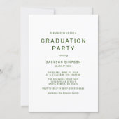 Modern Green Typography Photo Graduation Invitation | Zazzle
