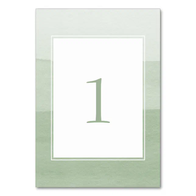 Modern Green Wedding Table Number | Zazzle