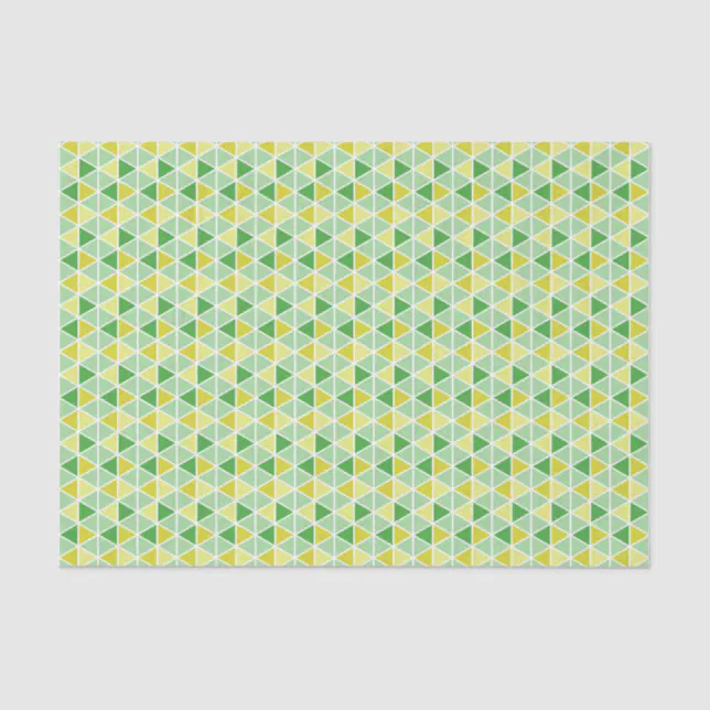 Modern Green Yellow Triangle Geometric Pattern Tissue Paper | Zazzle
