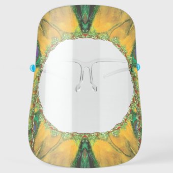 Modern Green Yellow Warrior King Queen Designed Face Shield | Zazzle