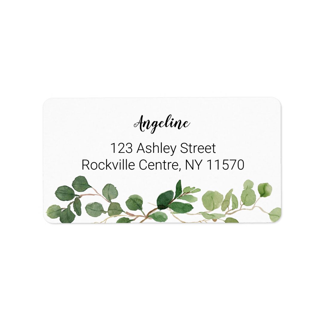 Modern Greenery Address Label | Zazzle