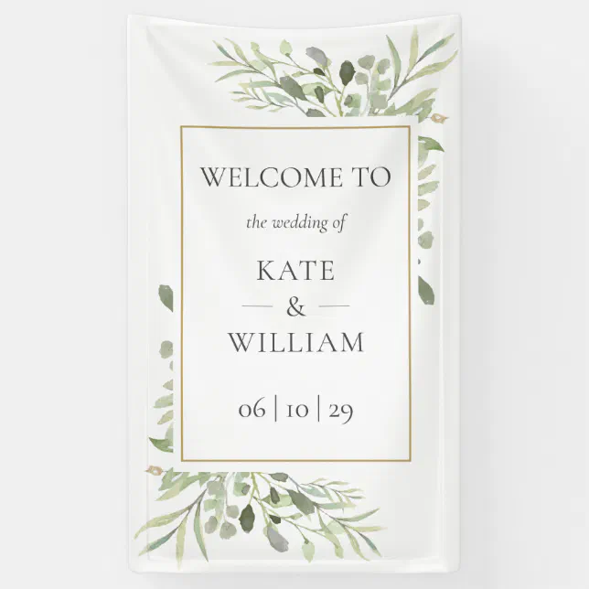 Modern Greenery Botanical Wedding Welcome Sign | Zazzle