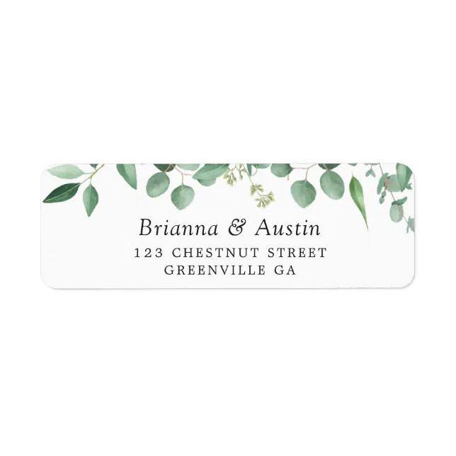 Modern Greenery Eucalyptus Botanical Address Label | Zazzle